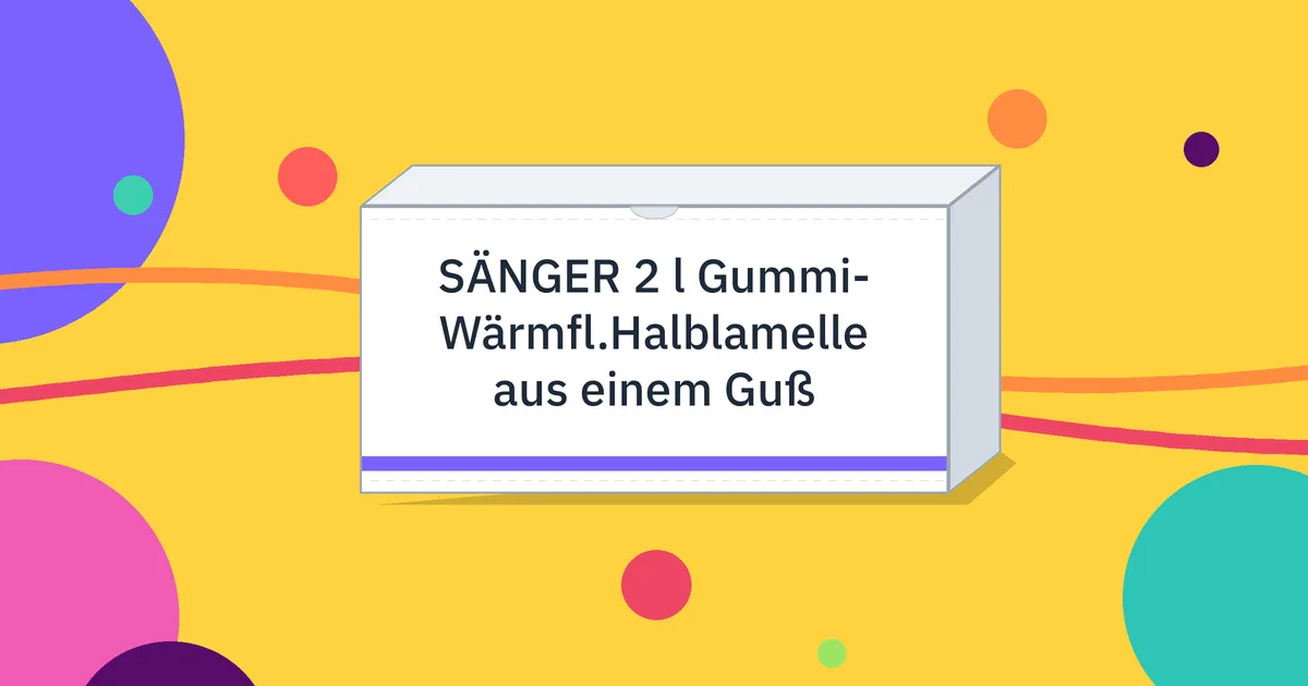 Symbolbild: Packung mit der Aufschrift SÄNGER 2 l Gummi-Wärmfl.Halblamelle aus einem Guß (PZN 00816322) – Verfügbarkeit und Bezug in Apotheken in Frankfurt am Main