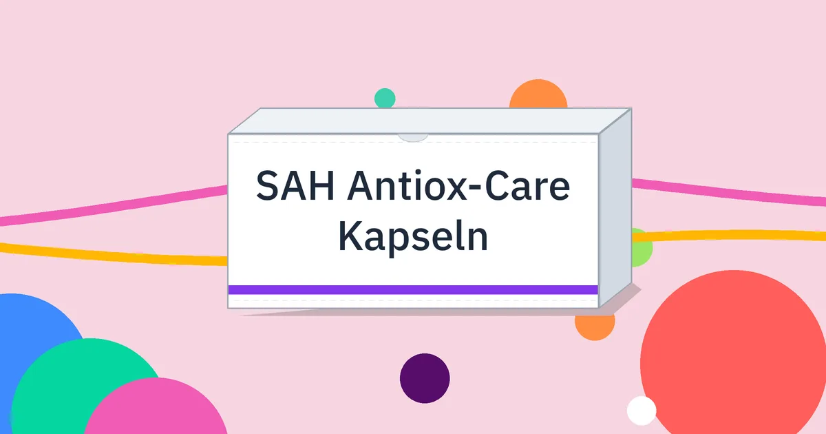 Symbolbild: Packung mit der Aufschrift SAH Antiox-Care Kapseln (PZN 18709182) – Verfügbarkeit und Bezug in Apotheken in Frankfurt am Main