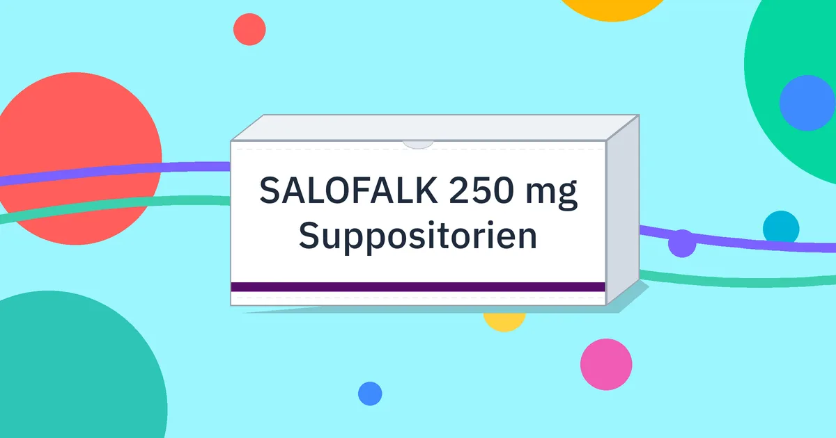Symbolbild: Packung mit der Aufschrift SALOFALK 250 mg Suppositorien (PZN 03407133) – Verfügbarkeit und Bezug in Apotheken in Frankfurt am Main