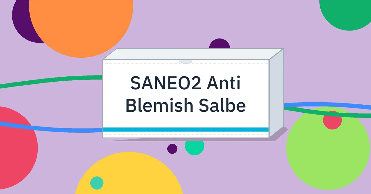 Symbolbild: Packung mit der Aufschrift SANEO2 Anti Blemish Salbe (PZN 10826793) – Verfügbarkeit und Bezug in Apotheken in Frankfurt am Main