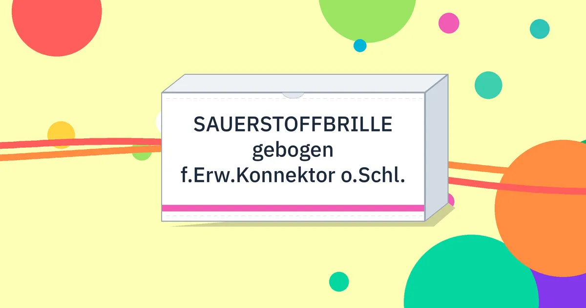 Symbolbild: Packung mit der Aufschrift SAUERSTOFFBRILLE gebogen f.Erw.Konnektor o.Schl. (PZN 02467593) – Verfügbarkeit und Bezug in Apotheken in Frankfurt am Main
