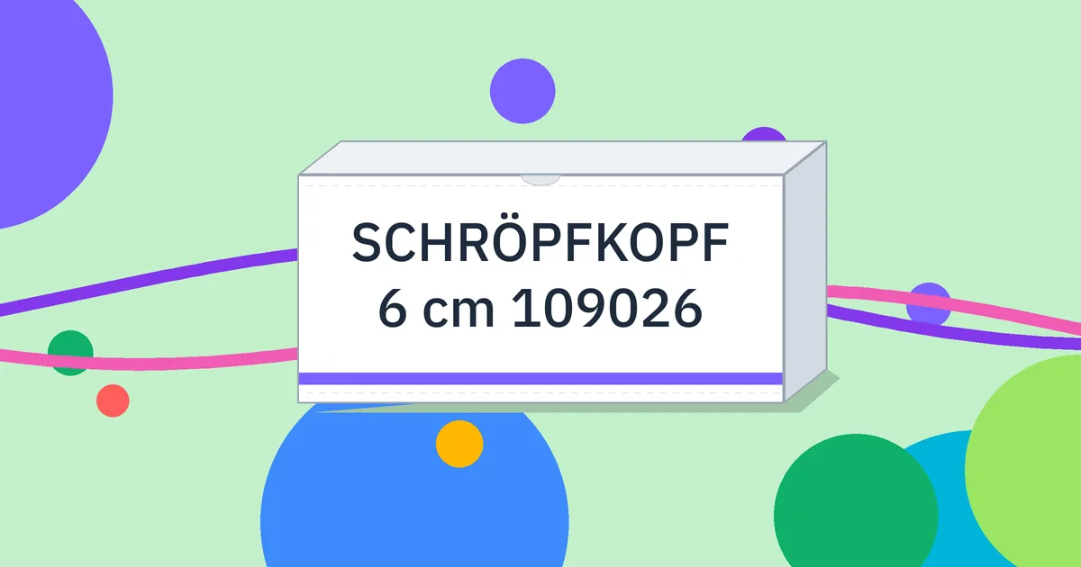Symbolbild: Packung mit der Aufschrift SCHRÖPFKOPF 6 cm 109026 (PZN 04756456) – Verfügbarkeit und Bezug in Apotheken in Frankfurt am Main