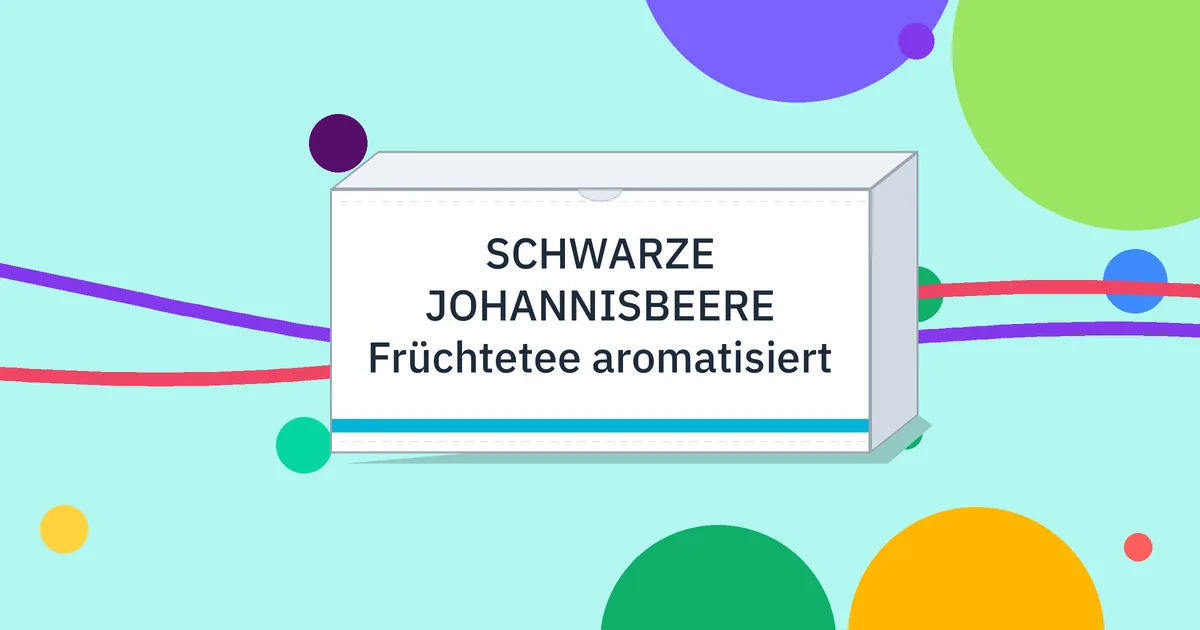 Symbolbild: Packung mit der Aufschrift SCHWARZE JOHANNISBEERE Früchtetee aromatisiert (PZN 08464466) – Verfügbarkeit und Bezug in Apotheken in Frankfurt am Main