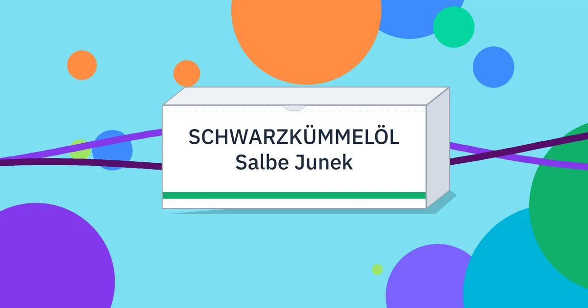 Symbolbild: Packung mit der Aufschrift SCHWARZKÜMMELÖL Salbe Junek (PZN 10397033) – Verfügbarkeit und Bezug in Apotheken in Frankfurt am Main