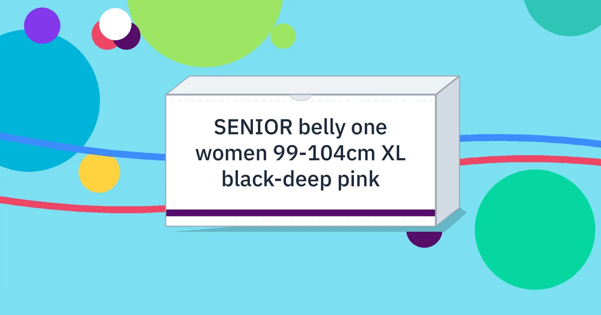 Symbolbild: Packung mit der Aufschrift SENIOR belly one women 99-104cm XL black-deep pink (PZN 13513505) – Verfügbarkeit und Bezug in Apotheken in Frankfurt am Main