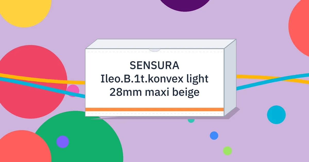 Symbolbild: Packung mit der Aufschrift SENSURA Ileo.B.1t.konvex light 28mm maxi beige (PZN 00817008) – Verfügbarkeit und Bezug in Apotheken in Frankfurt am Main