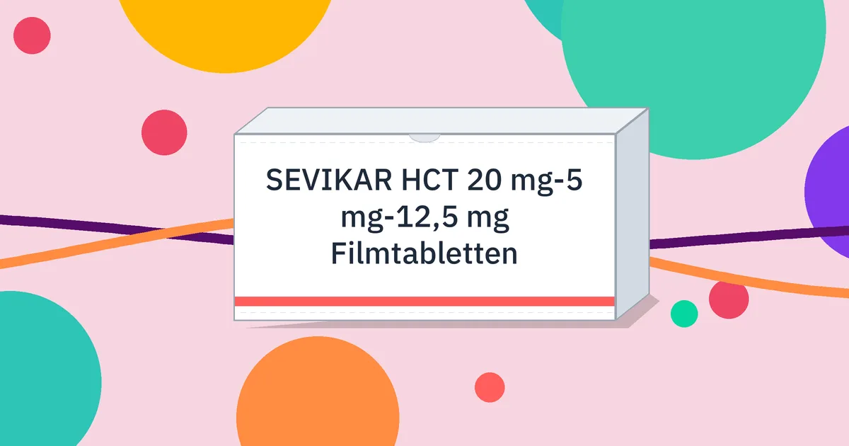 Symbolbild: Packung mit der Aufschrift SEVIKAR HCT 20 mg-5 mg-12,5 mg Filmtabletten (PZN 07379391) – Verfügbarkeit und Bezug in Apotheken in Frankfurt am Main