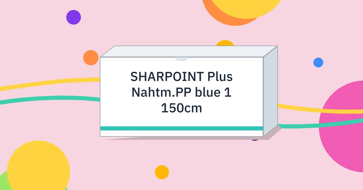 Symbolbild: Packung mit der Aufschrift SHARPOINT Plus Nahtm.PP blue 1 150cm (PZN 17986123) – Verfügbarkeit und Bezug in Apotheken in Frankfurt am Main