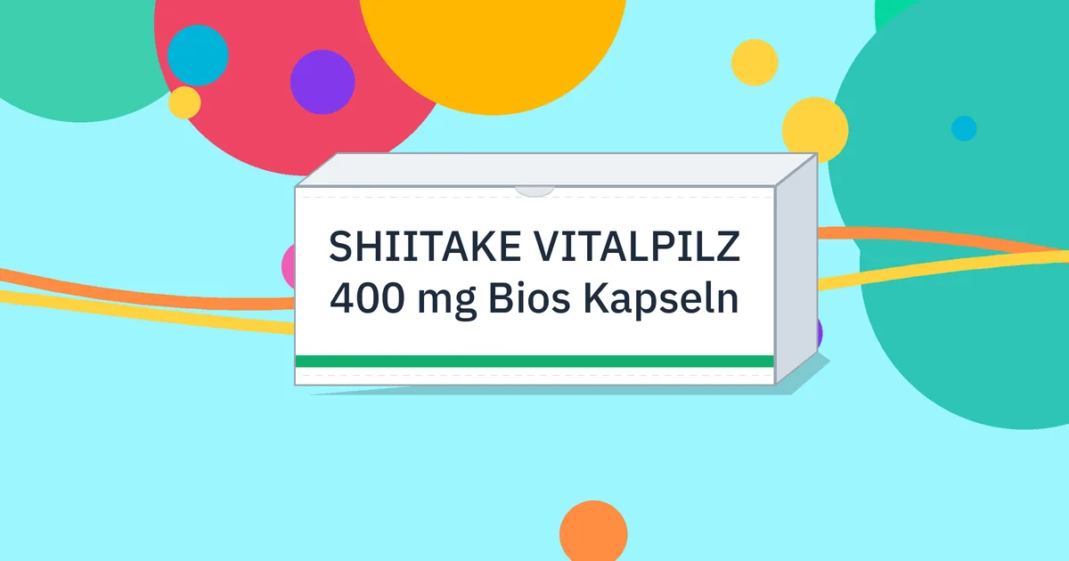 Symbolbild: Packung mit der Aufschrift SHIITAKE VITALPILZ 400 mg Bios Kapseln (PZN 00980926) – Verfügbarkeit und Bezug in Apotheken in Frankfurt am Main
