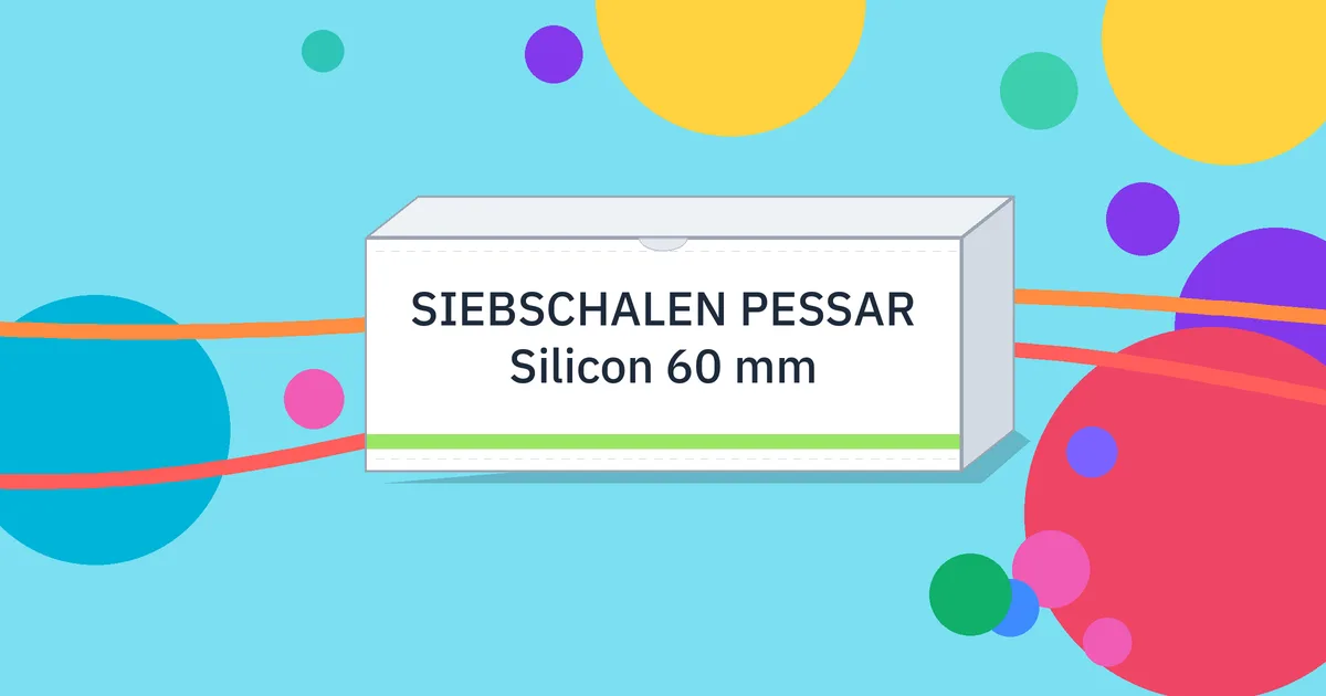 Symbolbild: Packung mit der Aufschrift SIEBSCHALEN PESSAR Silicon 60 mm (PZN 07702768) – Verfügbarkeit und Bezug in Apotheken in Frankfurt am Main