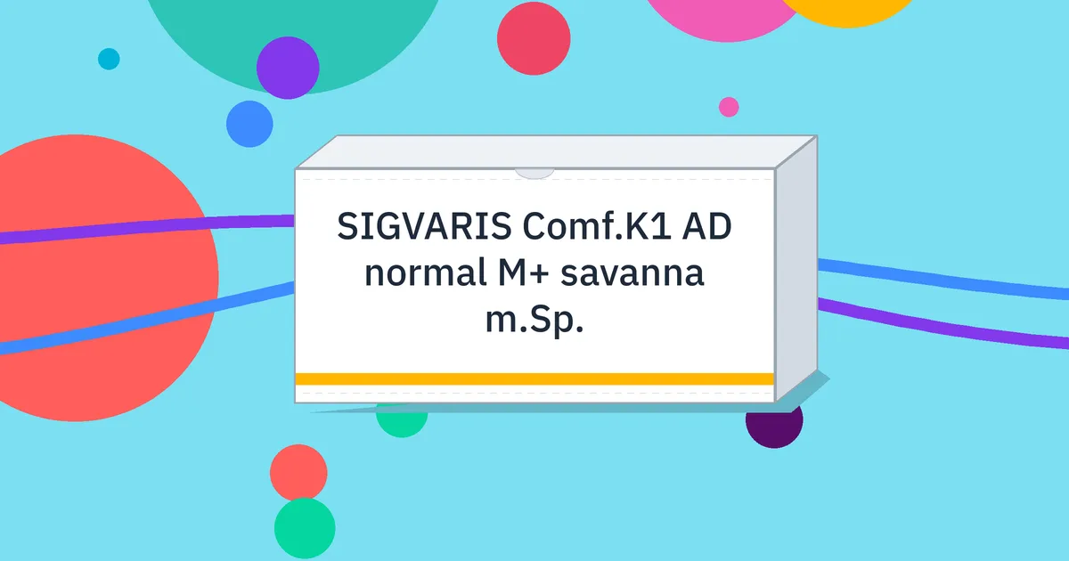 Symbolbild: Packung mit der Aufschrift SIGVARIS Comf.K1 AD normal M+ savanna m.Sp. (PZN 17094353) – Verfügbarkeit und Bezug in Apotheken in Frankfurt am Main