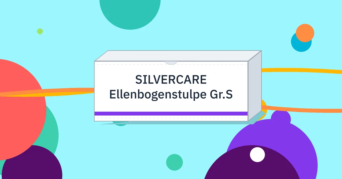 Symbolbild: Packung mit der Aufschrift SILVERCARE Ellenbogenstulpe Gr.S (PZN 06716202) – Verfügbarkeit und Bezug in Apotheken in Frankfurt am Main