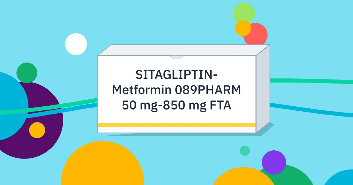 Symbolbild: Packung mit der Aufschrift SITAGLIPTIN-Metformin 089PHARM 50 mg-850 mg FTA (PZN 18456841) – Verfügbarkeit und Bezug in Apotheken in Frankfurt am Main