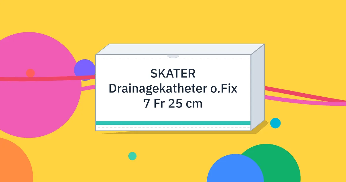 Symbolbild: Packung mit der Aufschrift SKATER Drainagekatheter o.Fix 7 Fr 25 cm (PZN 06769641) – Verfügbarkeit und Bezug in Apotheken in Frankfurt am Main