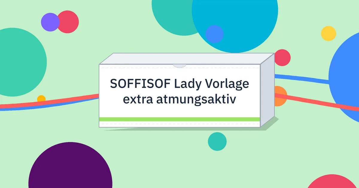 Symbolbild: Packung mit der Aufschrift SOFFISOF Lady Vorlage extra atmungsaktiv (PZN 00427595) – Verfügbarkeit und Bezug in Apotheken in Frankfurt am Main