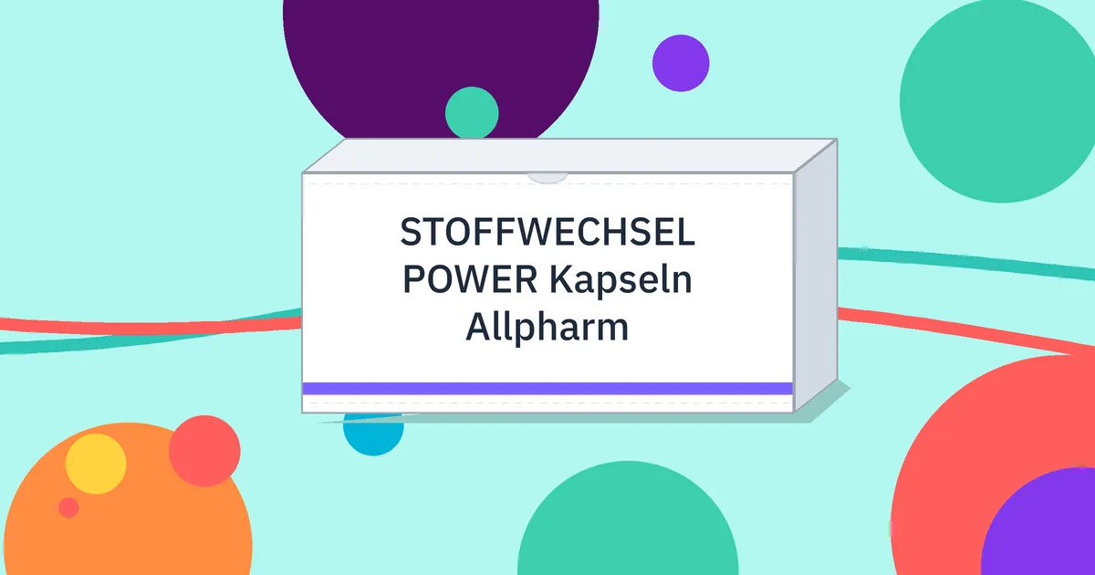 Symbolbild: Packung mit der Aufschrift STOFFWECHSEL POWER Kapseln Allpharm (PZN 15200070) – Verfügbarkeit und Bezug in Apotheken in Frankfurt am Main