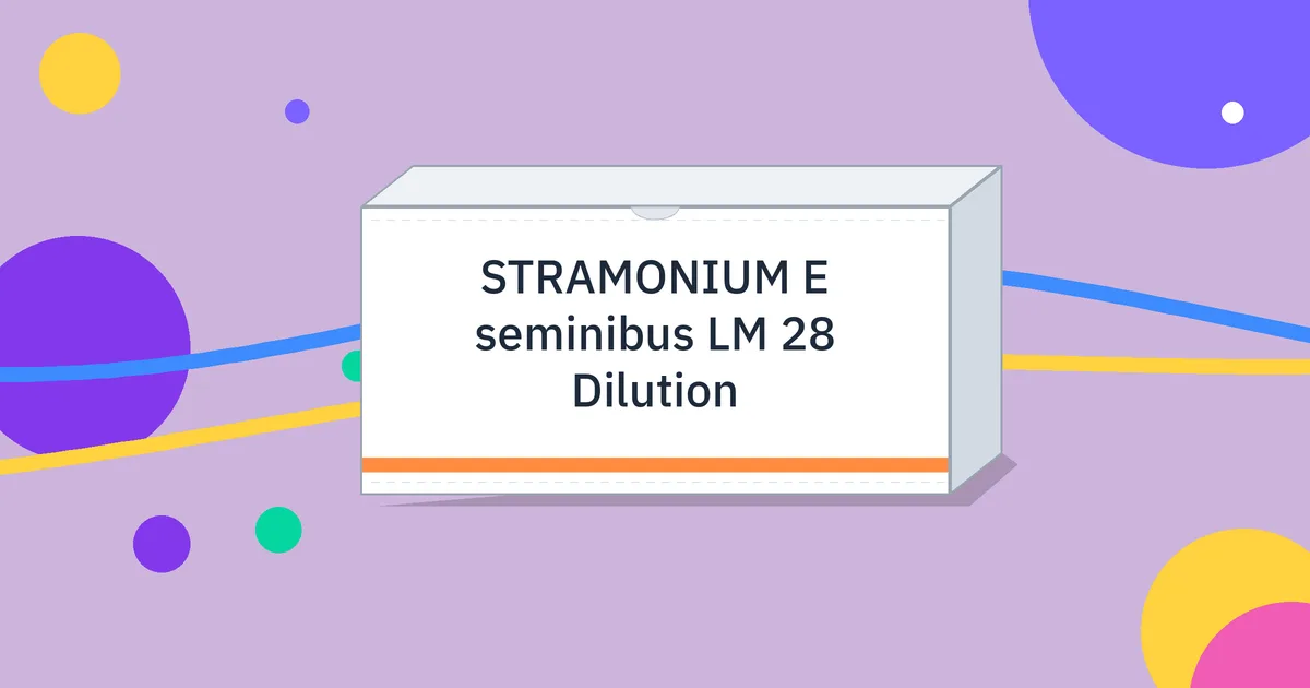 Symbolbild: Packung mit der Aufschrift STRAMONIUM E seminibus LM 28 Dilution (PZN 13202455) – Verfügbarkeit und Bezug in Apotheken in Frankfurt am Main