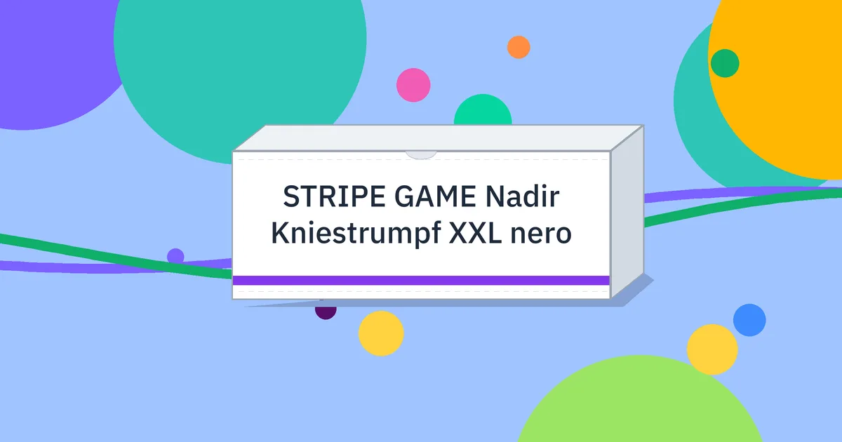 Symbolbild: Packung mit der Aufschrift STRIPE GAME Nadir Kniestrumpf XXL nero (PZN 20720392) – Verfügbarkeit und Bezug in Apotheken in Frankfurt am Main