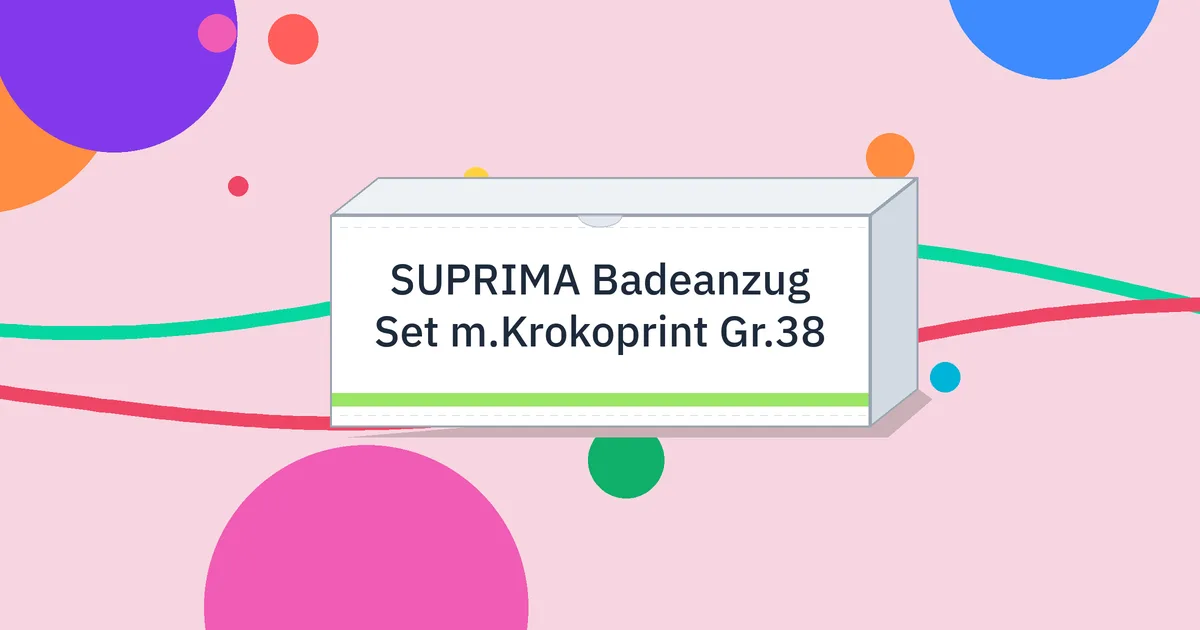 Symbolbild: Packung mit der Aufschrift SUPRIMA Badeanzug Set m.Krokoprint Gr.38 (PZN 15623907) – Verfügbarkeit und Bezug in Apotheken in Frankfurt am Main