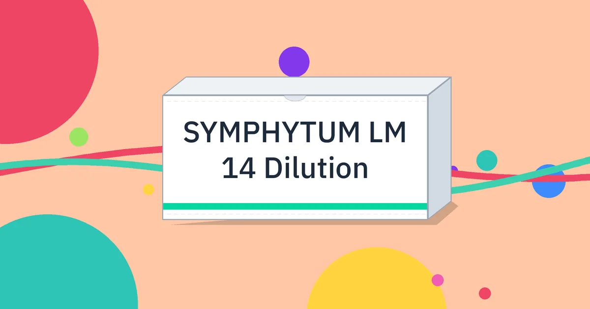 Symbolbild: Packung mit der Aufschrift SYMPHYTUM LM 14 Dilution (PZN 13211715) – Verfügbarkeit und Bezug in Apotheken in Frankfurt am Main