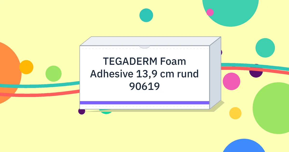 Symbolbild: Packung mit der Aufschrift TEGADERM Foam Adhesive 13,9 cm rund 90619 (PZN 07149337) – Verfügbarkeit und Bezug in Apotheken in Frankfurt am Main