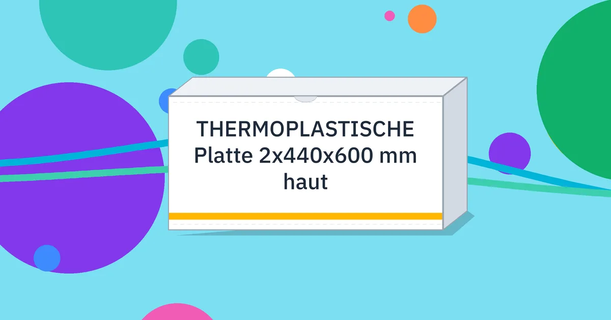 Symbolbild: Packung mit der Aufschrift THERMOPLASTISCHE Platte 2x440x600 mm haut (PZN 11550057) – Verfügbarkeit und Bezug in Apotheken in Frankfurt am Main