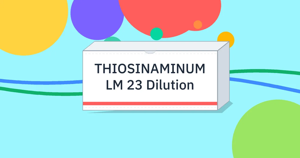 Symbolbild: Packung mit der Aufschrift THIOSINAMINUM LM 23 Dilution (PZN 13221346) – Verfügbarkeit und Bezug in Apotheken in Frankfurt am Main