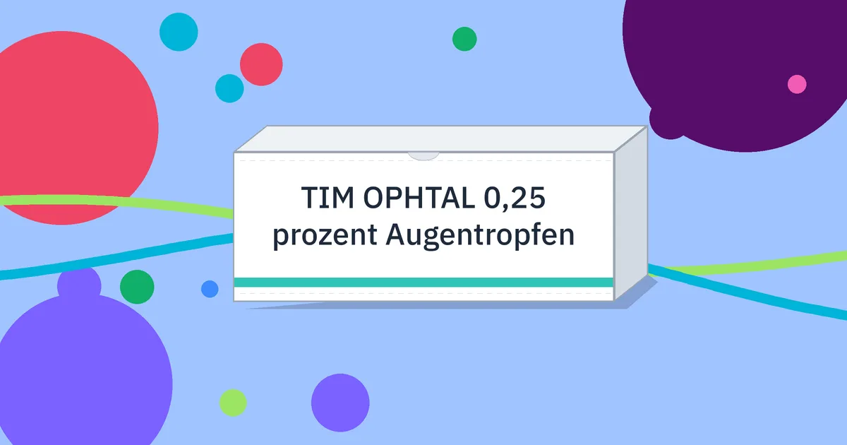 Symbolbild: Packung mit der Aufschrift TIM OPHTAL 0,25 prozent Augentropfen (PZN 04828612) – Verfügbarkeit und Bezug in Apotheken in Frankfurt am Main