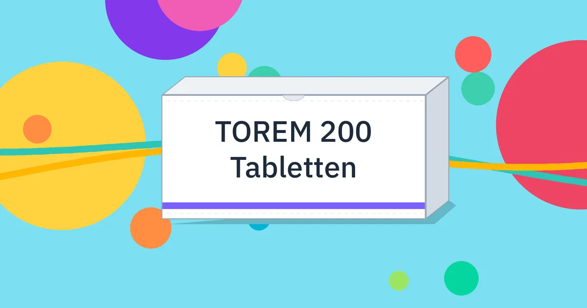 Symbolbild: Packung mit der Aufschrift TOREM 200 Tabletten (PZN 04927136) – Verfügbarkeit und Bezug in Apotheken in Frankfurt am Main