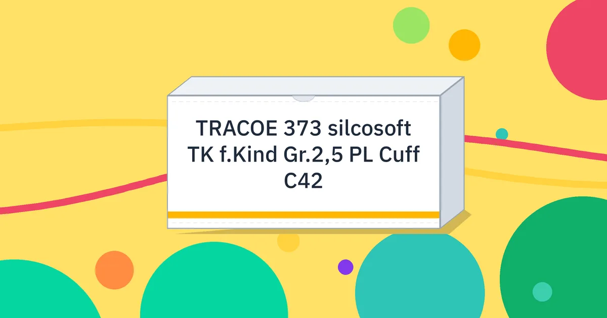 Symbolbild: Packung mit der Aufschrift TRACOE 373 silcosoft TK f.Kind Gr.2,5 PL Cuff C42 (PZN 14316793) – Verfügbarkeit und Bezug in Apotheken in Frankfurt am Main