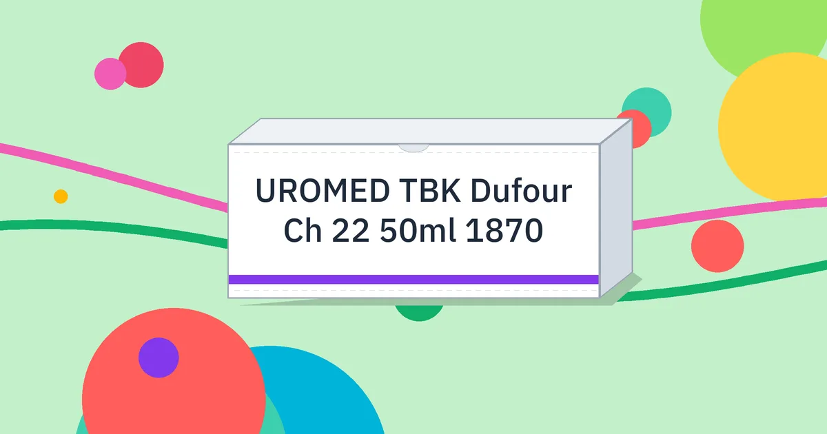 Symbolbild: Packung mit der Aufschrift UROMED TBK Dufour Ch 22 50ml 1870 (PZN 04672771) – Verfügbarkeit und Bezug in Apotheken in Frankfurt am Main