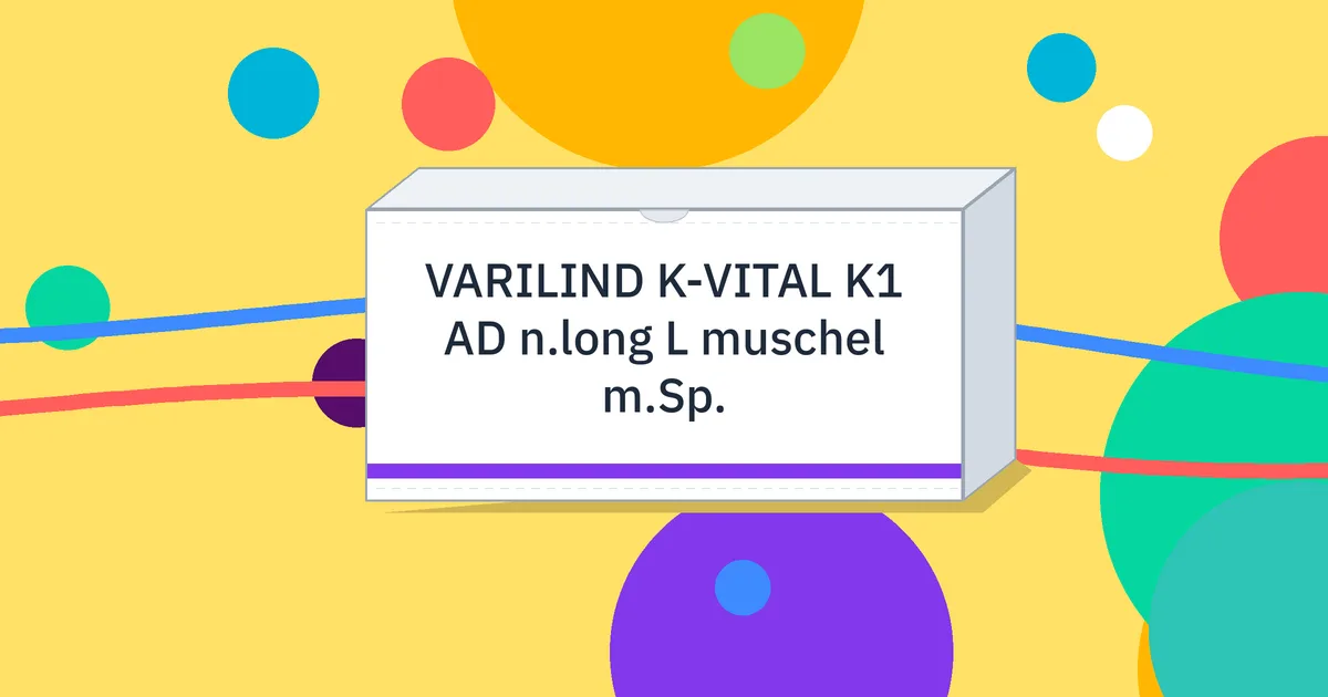 Symbolbild: Packung mit der Aufschrift VARILIND K-VITAL K1 AD n.long L muschel m.Sp. (PZN 20567045) – Verfügbarkeit und Bezug in Apotheken in Frankfurt am Main