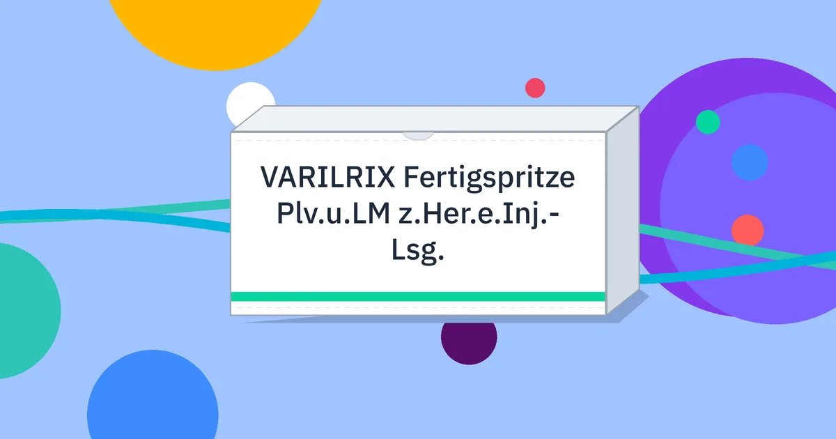Symbolbild: Packung mit der Aufschrift VARILRIX Fertigspritze Plv.u.LM z.Her.e.Inj.-Lsg. (PZN 11528477) – Verfügbarkeit und Bezug in Apotheken in Frankfurt am Main