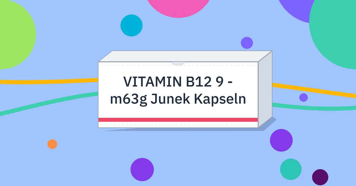 Symbolbild: Packung mit der Aufschrift VITAMIN B12 9 -m63g Junek Kapseln (PZN 04367826) – Verfügbarkeit und Bezug in Apotheken in Frankfurt am Main