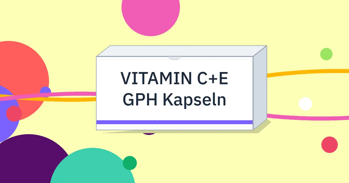 Symbolbild: Packung mit der Aufschrift VITAMIN C+E GPH Kapseln (PZN 06923616) – Verfügbarkeit und Bezug in Apotheken in Frankfurt am Main