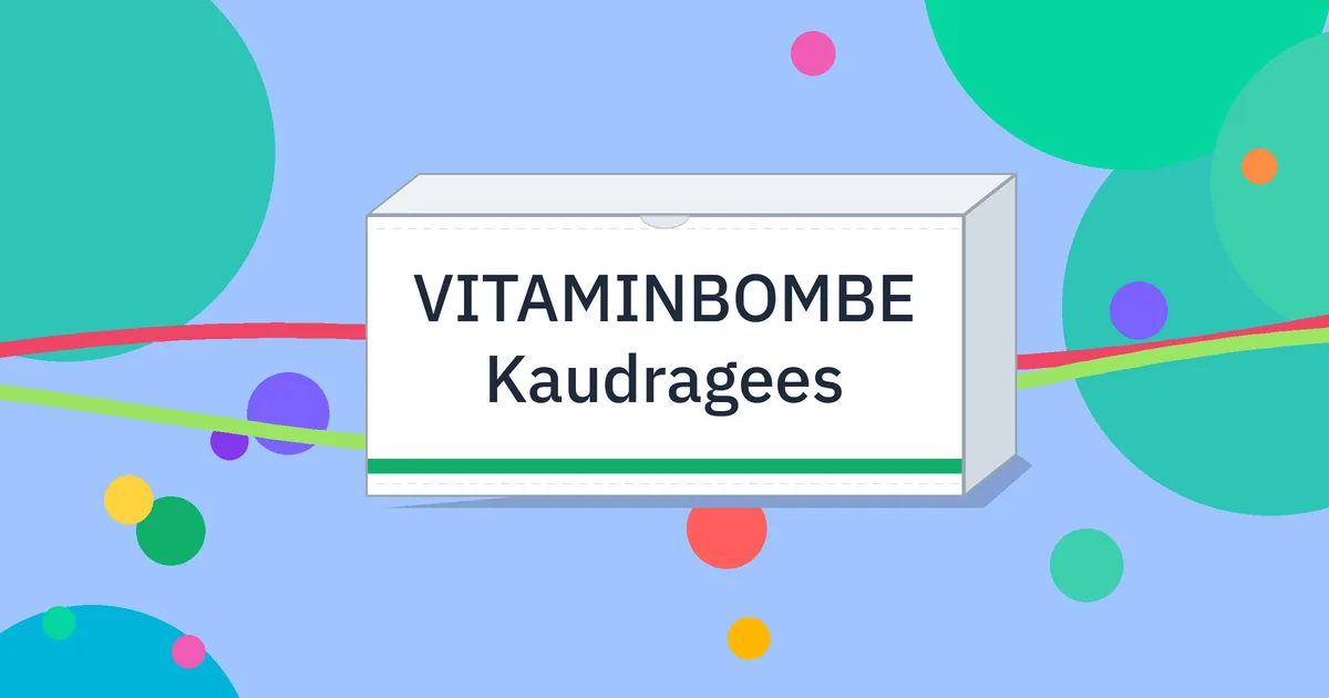 Symbolbild: Packung mit der Aufschrift VITAMINBOMBE Kaudragees (PZN 18842969) – Verfügbarkeit und Bezug in Apotheken in Frankfurt am Main