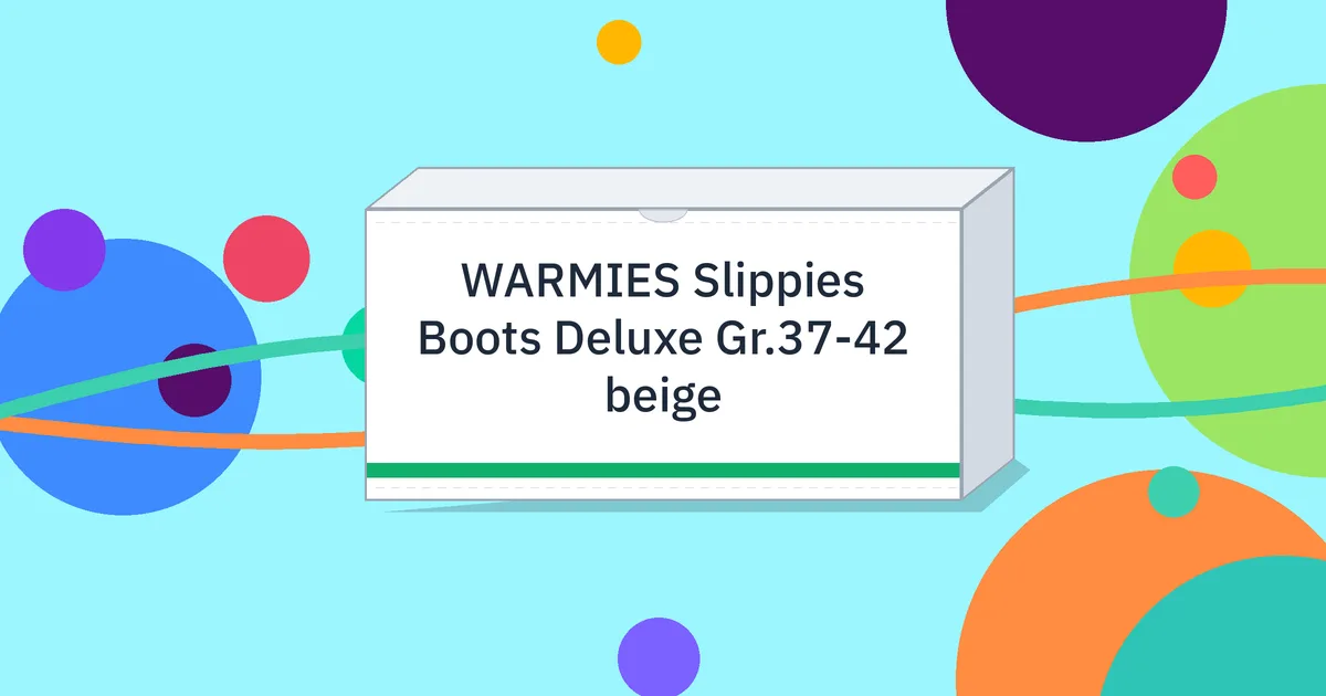 Symbolbild: Packung mit der Aufschrift WARMIES Slippies Boots Deluxe Gr.37-42 beige (PZN 11732367) – Verfügbarkeit und Bezug in Apotheken in Frankfurt am Main