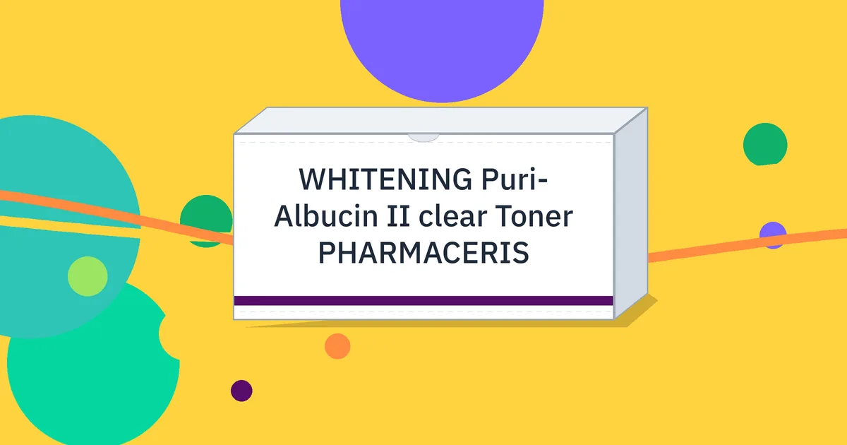 Symbolbild: Packung mit der Aufschrift WHITENING Puri-Albucin II clear Toner PHARMACERIS (PZN 16706541) – Verfügbarkeit und Bezug in Apotheken in Frankfurt am Main