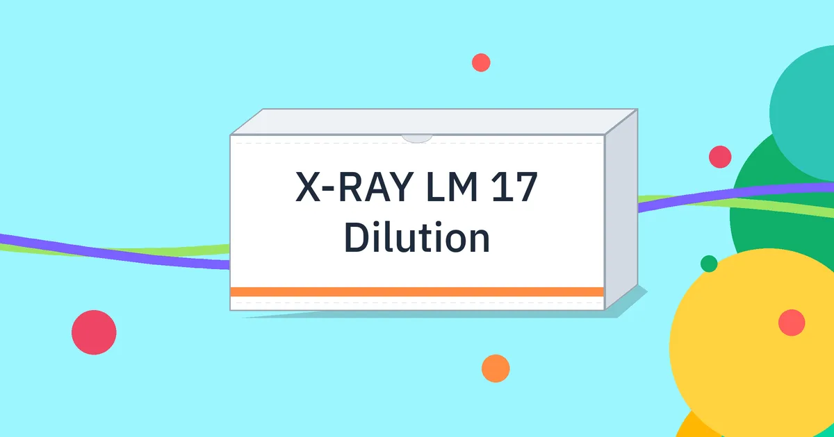Symbolbild: Packung mit der Aufschrift X-RAY LM 17 Dilution (PZN 13282572) – Verfügbarkeit und Bezug in Apotheken in Frankfurt am Main