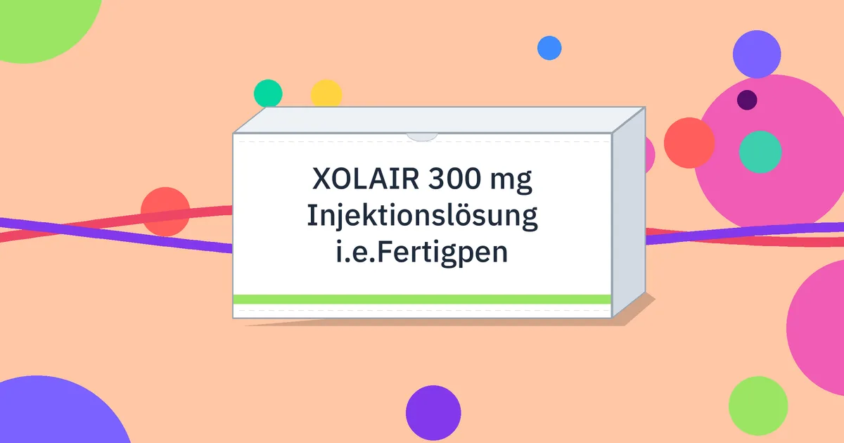 Symbolbild: Packung mit der Aufschrift XOLAIR 300 mg Injektionslösung i.e.Fertigpen (PZN 19462619) – Verfügbarkeit und Bezug in Apotheken in Frankfurt am Main