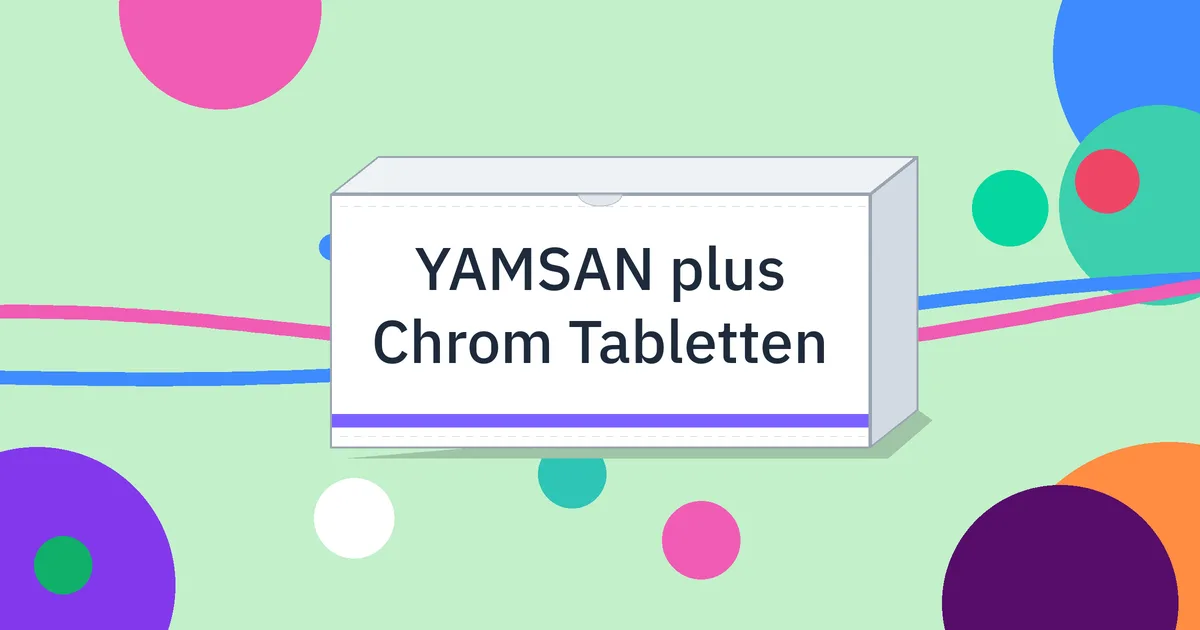 Symbolbild: Packung mit der Aufschrift YAMSAN plus Chrom Tabletten (PZN 02762027) – Verfügbarkeit und Bezug in Apotheken in Frankfurt am Main