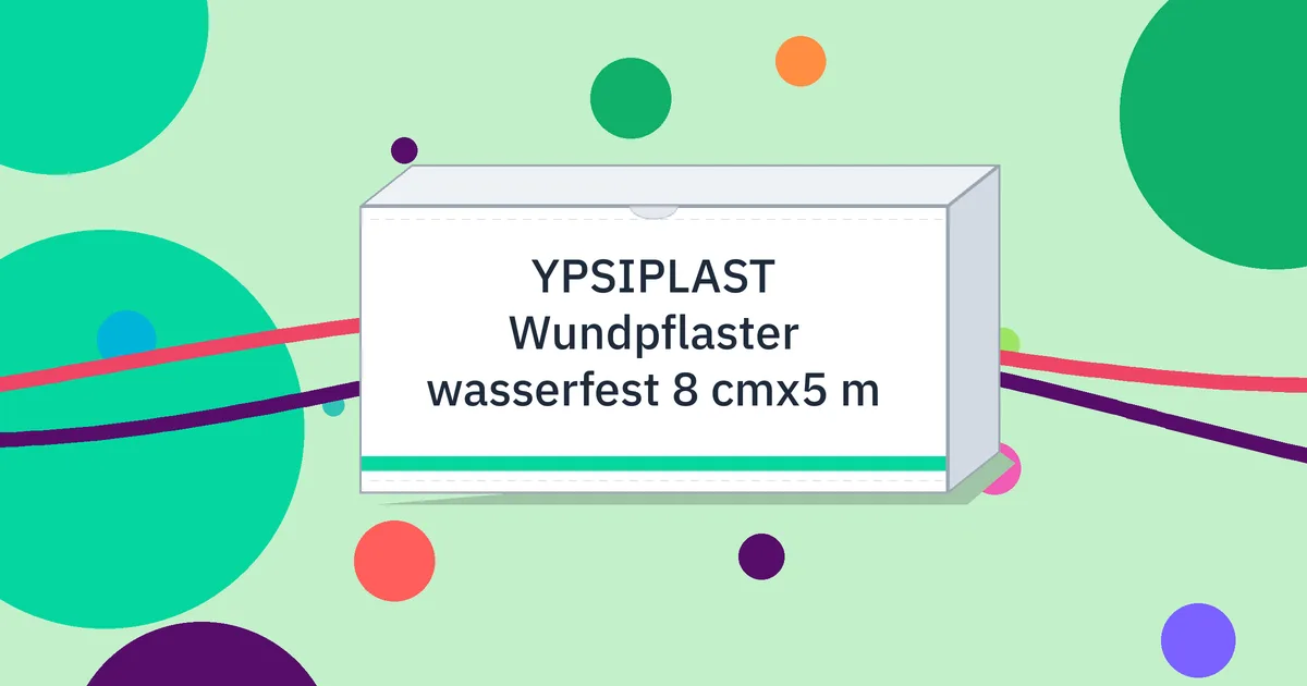 Symbolbild: Packung mit der Aufschrift YPSIPLAST Wundpflaster wasserfest 8 cmx5 m (PZN 20364980) – Verfügbarkeit und Bezug in Apotheken in Frankfurt am Main