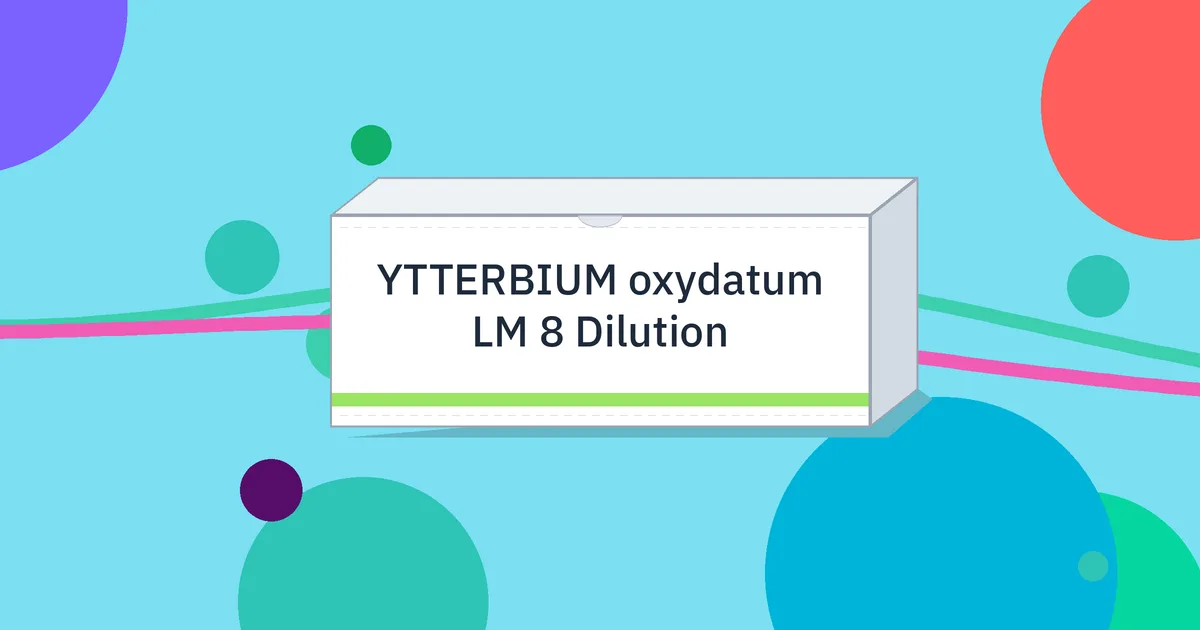 Symbolbild: Packung mit der Aufschrift YTTERBIUM oxydatum LM 8 Dilution (PZN 13286819) – Verfügbarkeit und Bezug in Apotheken in Frankfurt am Main