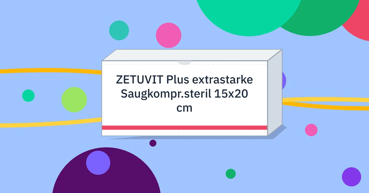 Symbolbild: Packung mit der Aufschrift ZETUVIT Plus extrastarke Saugkompr.steril 15x20 cm (PZN 20003472) – Verfügbarkeit und Bezug in Apotheken in Frankfurt am Main