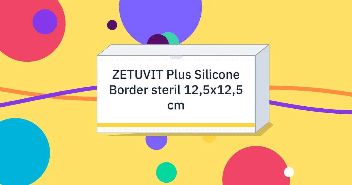 Symbolbild: Packung mit der Aufschrift ZETUVIT Plus Silicone Border steril 12,5x12,5 cm (PZN 19526147) – Verfügbarkeit und Bezug in Apotheken in Frankfurt am Main