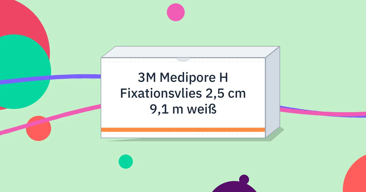 Symbolbild: Packung mit der Aufschrift 3M Medipore H Fixationsvlies 2,5 cm 9,1 m weiß (PZN 18192307) – Verfügbarkeit und Bezug in Apotheken in Frankfurt am Main