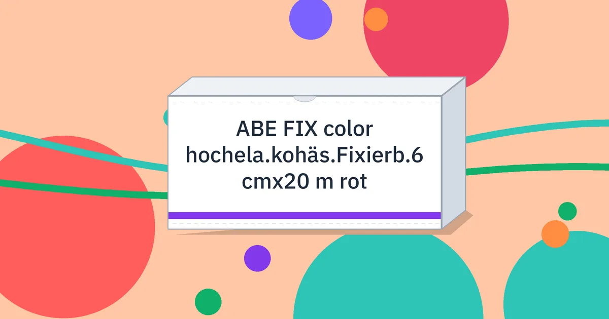 Symbolbild: Packung mit der Aufschrift ABE FIX color hochela.kohäs.Fixierb.6 cmx20 m rot (PZN 08520650) – Verfügbarkeit und Bezug in Apotheken in Frankfurt am Main