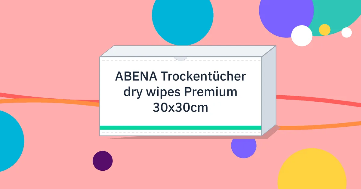 Symbolbild: Packung mit der Aufschrift ABENA Trockentücher dry wipes Premium 30x30cm (PZN 19209599) – Verfügbarkeit und Bezug in Apotheken in Frankfurt am Main