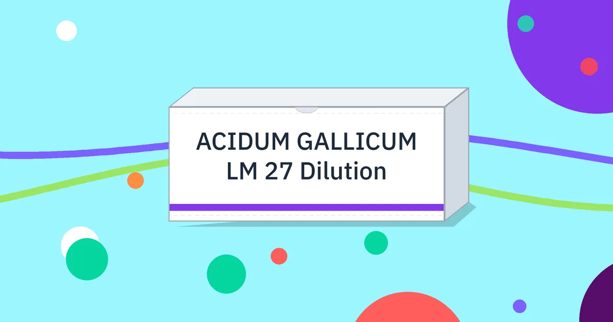 Symbolbild: Packung mit der Aufschrift ACIDUM GALLICUM LM 27 Dilution (PZN 13275916) – Verfügbarkeit und Bezug in Apotheken in Frankfurt am Main