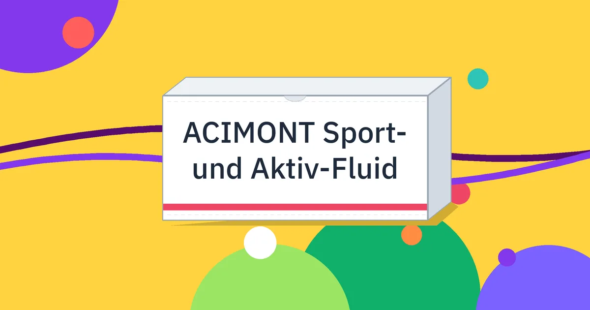 Symbolbild: Packung mit der Aufschrift ACIMONT Sport- und Aktiv-Fluid (PZN 11862489) – Verfügbarkeit und Bezug in Apotheken in Frankfurt am Main